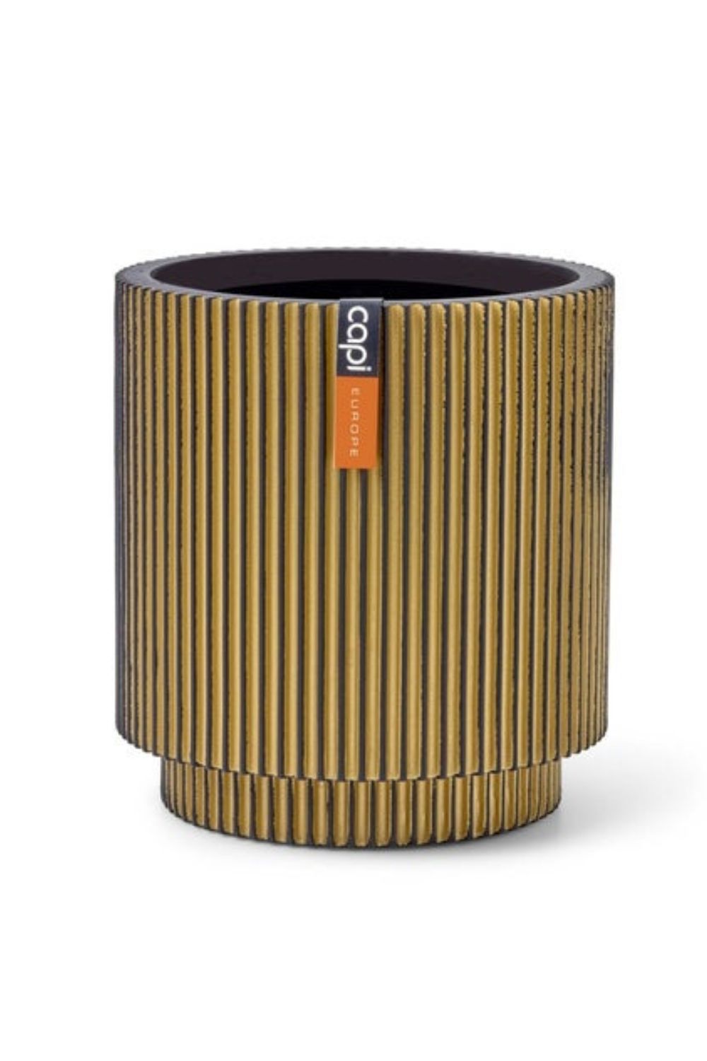 Capi bloempot Groove Cylinder 19x21 zwart/goud | PrettyPlants